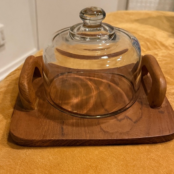 Dining | Dolphin Wooden Cheese Board With Glass Dome 1 | Poshmark